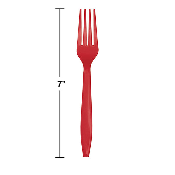 Bulk Classic Red Plastic Forks (288 per Case) - Price: $27.00