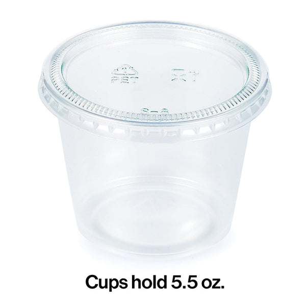 Bulk Clear 5.5 oz Portion Cups with Lids (192 per Case) - Price: $35.28