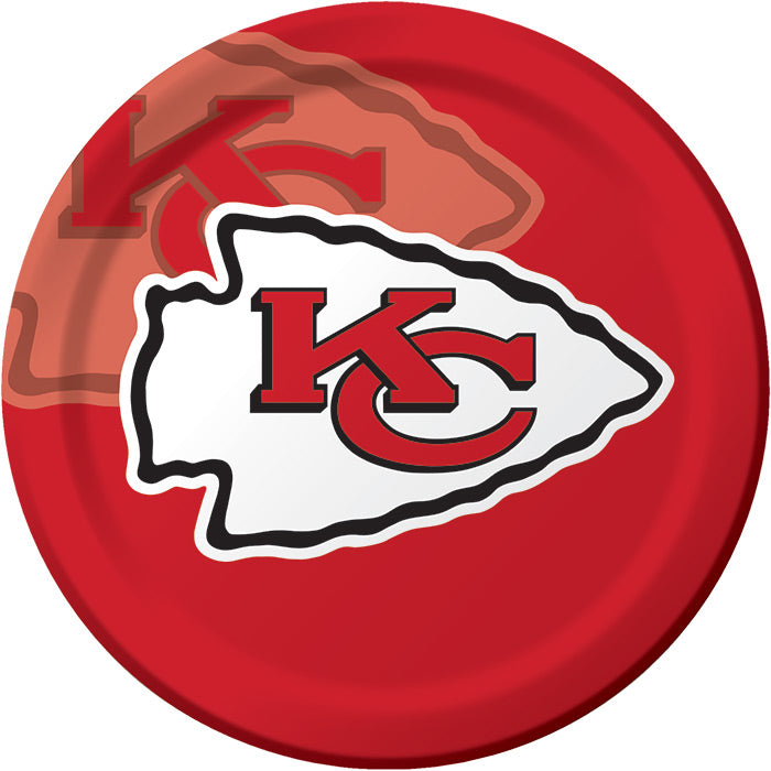 Bulk Kansas City Chiefs Paper Dinner Plates (96 per Case) - $31.30/case